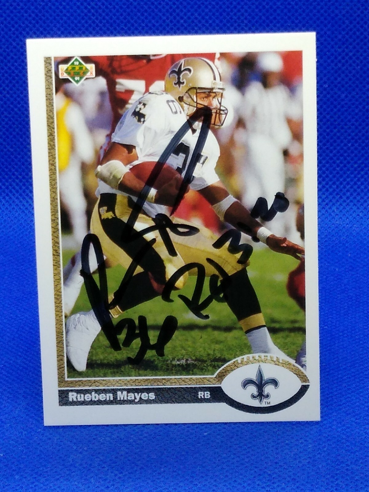 1991 Upper Deck #230 Rueben Mayes Saints Signed PERSONAL AUTOGRAPH | eBay