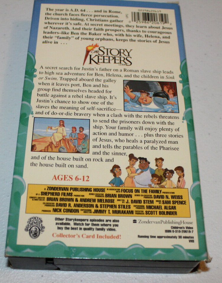 The Story Keepers Sink or Swim (VHS 1996) Christian Animation, Brian ...