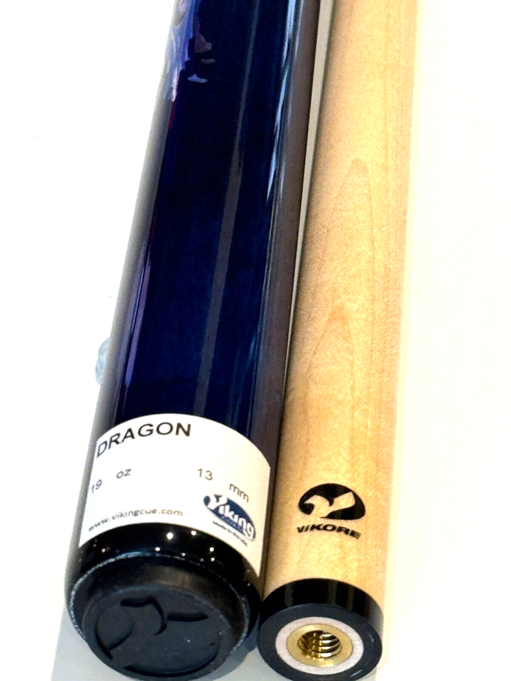 VIKING BLUE DRAGON POOL CUE 13.00 MM VIKORE SHAFT NEW SHIPS FREE N FREE ...