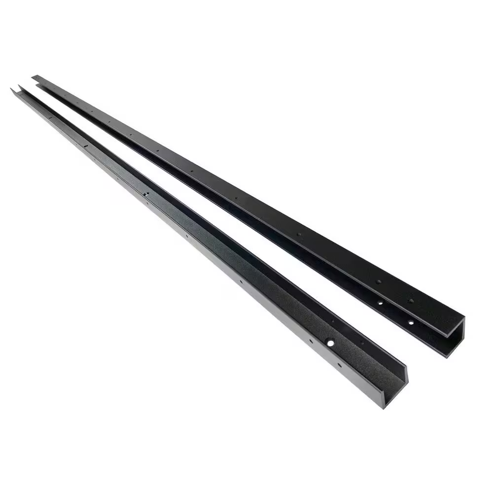 81 In. X 1-1/4 In. X 1-1/4 In. Black Aluminum Fence Channels, for 7Ft ...