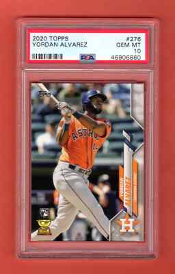 YORDAN ALVAREZ 2020 TOPPS ROOKIE RC # 276 FRESH PSA 10 GEM MINT HOUSTON ...
