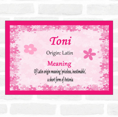 Toni Name Meaning Pink Certificate | eBay UK