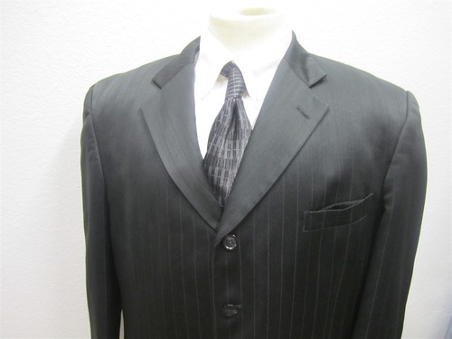 44R VANETTI BLACK PINSTRIPE BLAZER SPORTCOAT mens BLACK #1997 | eBay