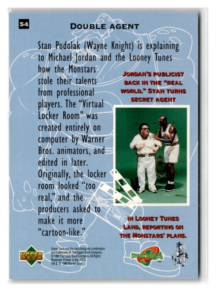1996 Upper Deck Space Jam Sneak Peeks Double Agent #54 Michael Jordan ...