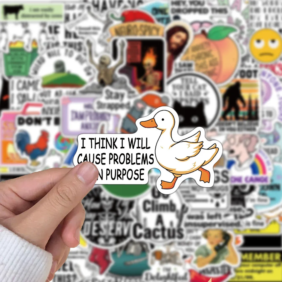 50PCS Creative Snarky MEME Stickers Cute Stickers Decorative Laptop ...