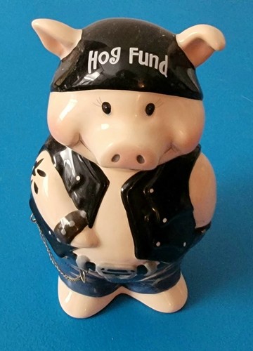 Vintage Ceramic Biker Piggy Bank Hog Fund - Roman Inc | eBay