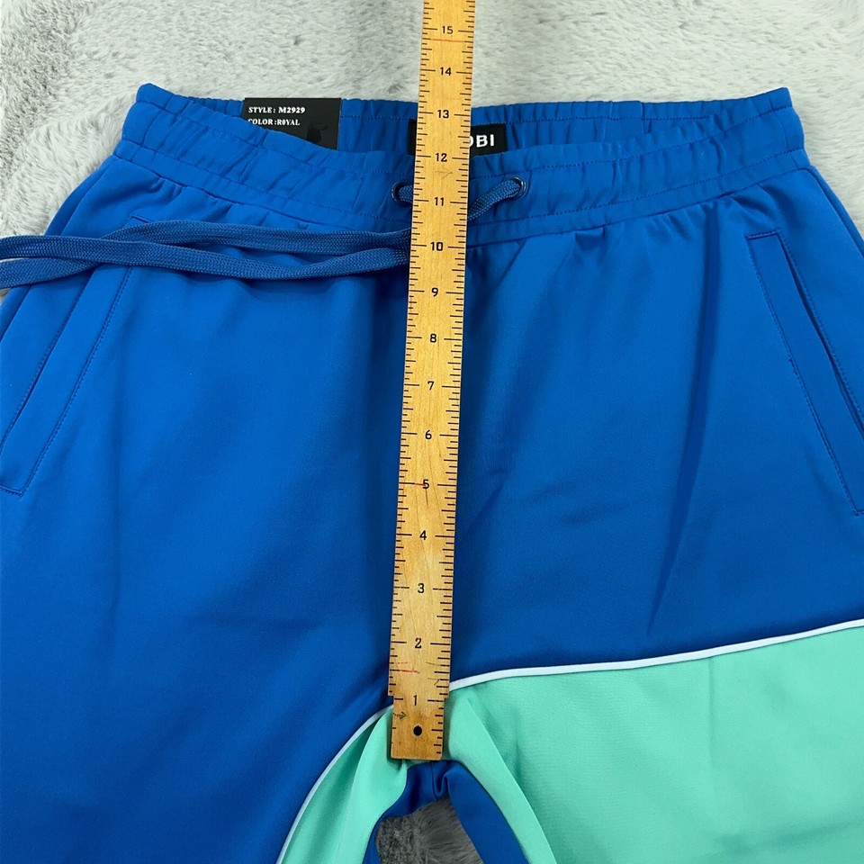 Makobi Track Pants Mens Blue Green Filthy Royal Slim Straight Ankle Zip ...