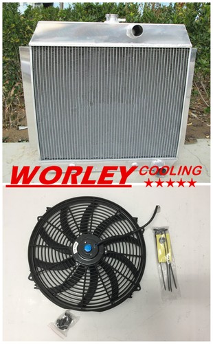 QLD-3ROW Radiator+FAN for CHEVROLET CORVETTE C1 BLUE FLAME 235 IN3(3.9I ...