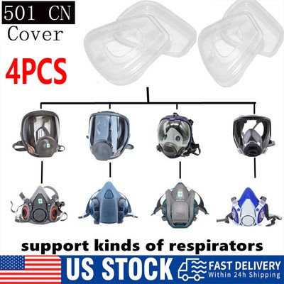 4 Pcs 501 Filter Retainer Cover for 6200 6800 7502 Respirator Facepiece ...