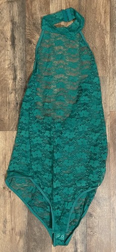 NWT Frederick’s of Hollywood Green Margarita Lace Halter Neck Open Back ...