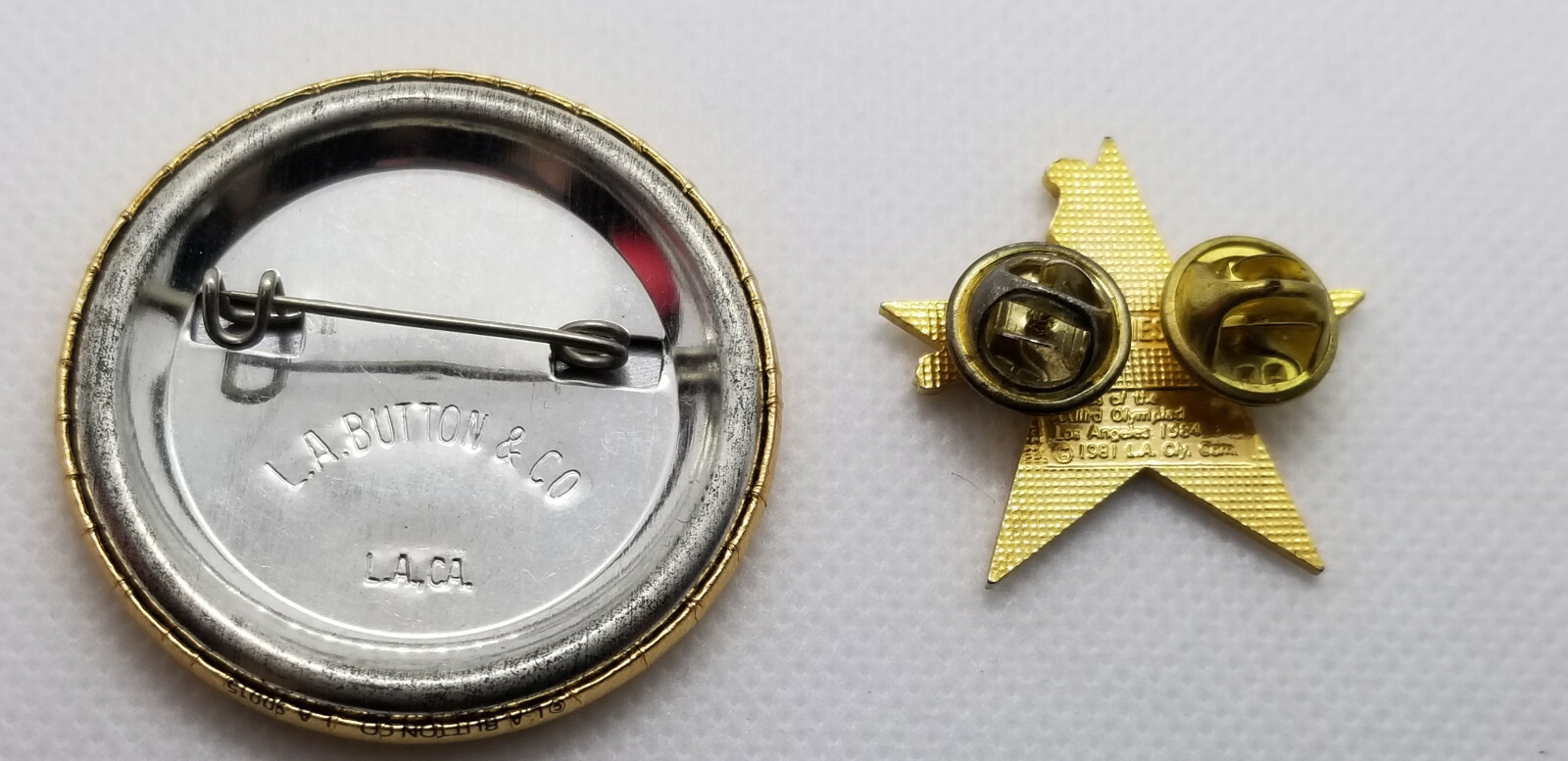 Olympics Eagle Pins 1984 & Star Swimming Enamel Vinta… - Gem