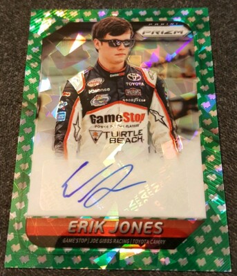 ERIK JONES 2016 PRIZM GREEN FLAG CRACKED ICE ROOKIE AUTOGRAPH SP#7/99 ...