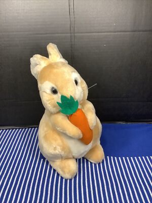 VGUC- Vintage- 14” Bunny Rabbit with Carrot Plush Stuffed Animal Toy ...