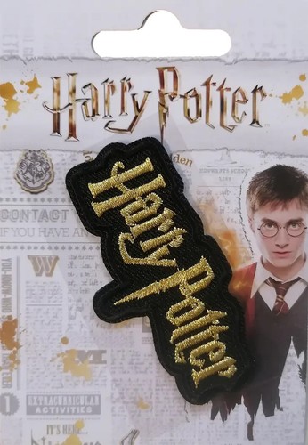 Harry Potter Iron-On Patch: Gold Lettering Harry Potter Written Logo ...