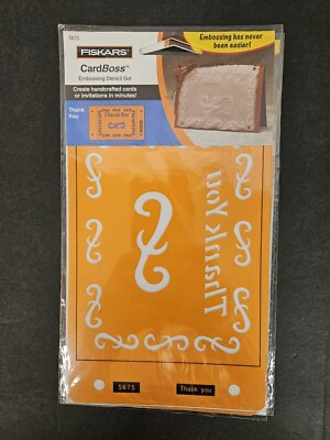 Fiskars Card Boss Embossing Stencil Set Thank You NEW | eBay
