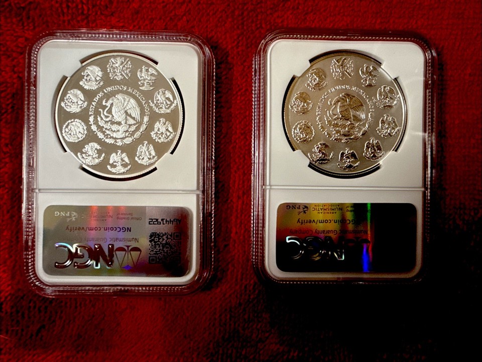 2024 Mexico 🇲🇽 1 Onza Reverse Proof & 1 Onza Proof Both NGC 70 Mexico ...