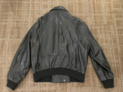 San Diego Leather Factory A2 Black Leather Bomber Jacket 42 San Diego Leather Factory A2 Black Leather Bomber Jacket 42
