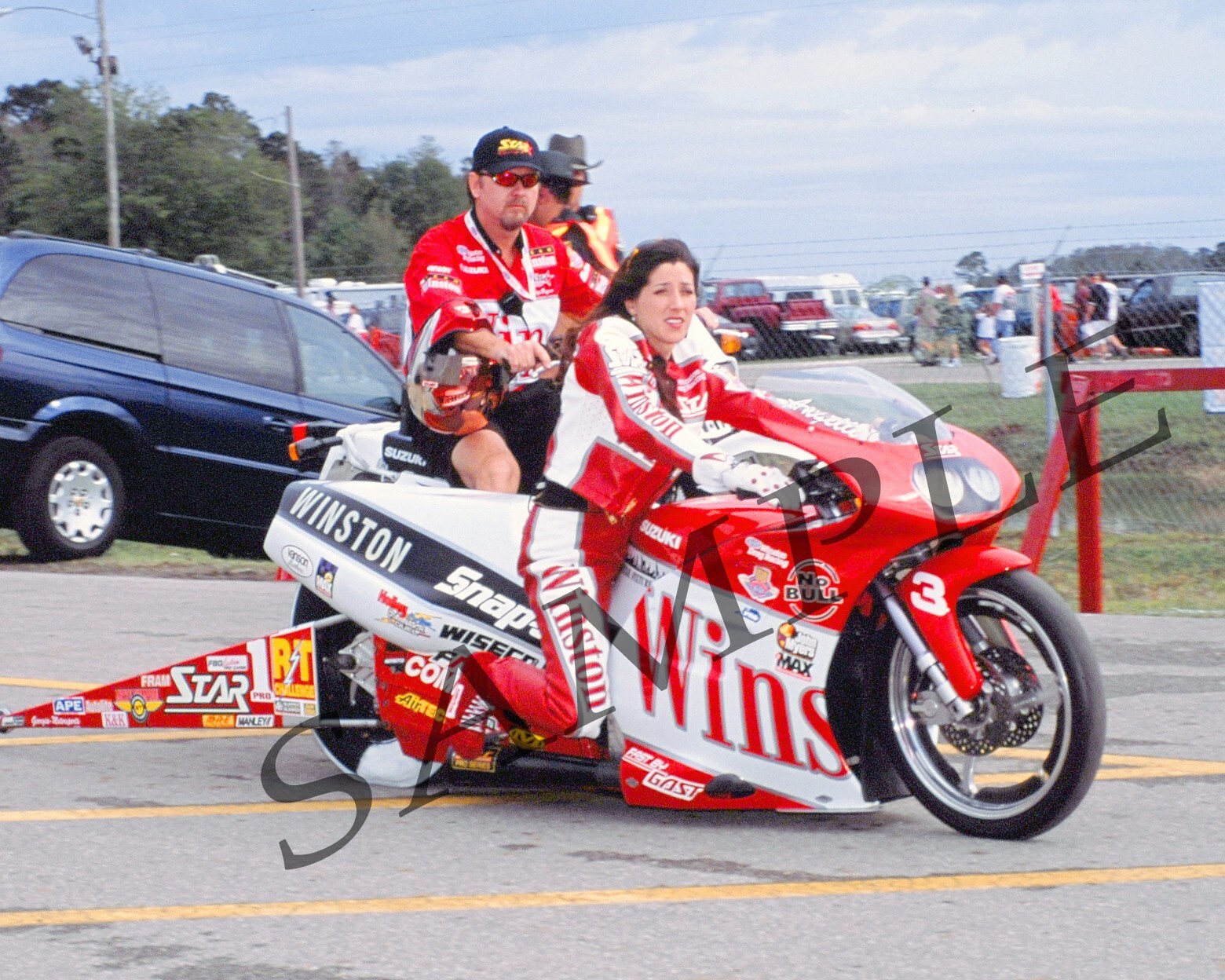 ANGELLE SAMPEY WINSTON PRO STOCK BIKE CLOSE UP SHOT 8X10 GLOSSY PHOTO # ...