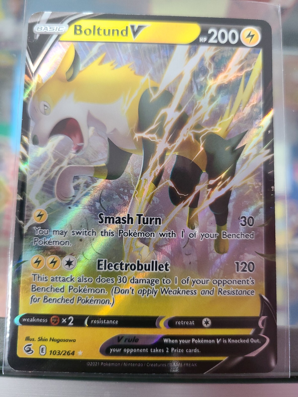 Boltund V 103/264 Fusion Strike NM - Mint Holo Ultra Rare Pokemon TCG ...