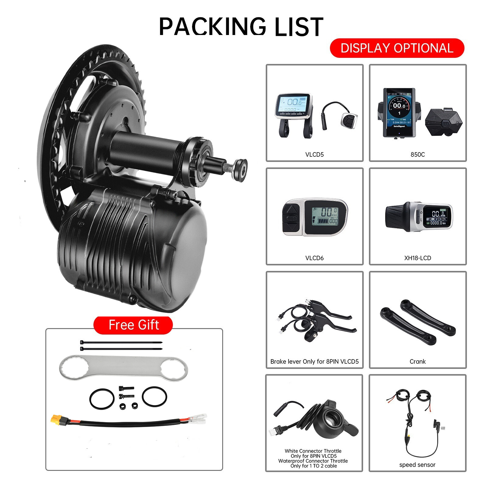 TSDZ8 tongsheng Mid Drive Motor Kit 750W 500W 250W electric bicycle US ...