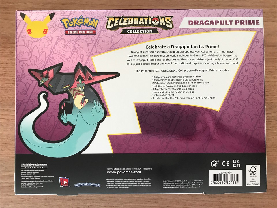 Pokemon TCG Celebrations Collection - Dragapult Prime Collection ...