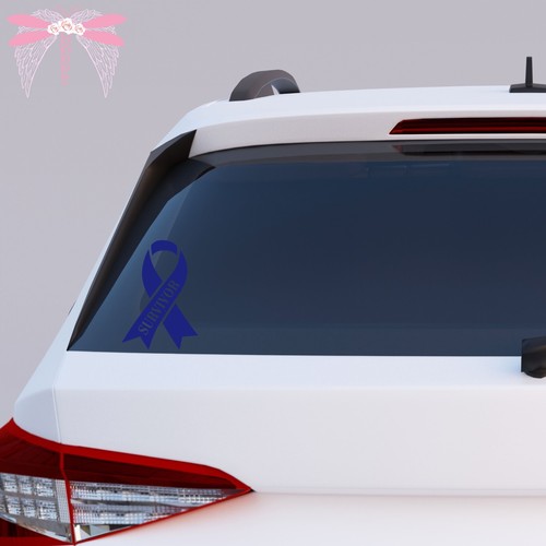 Survivor Colon Cancer Awareness Ribbons Dark Blue Vinyl Decal Stickers ...