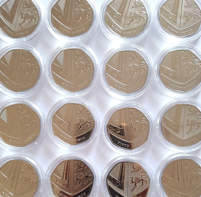 Various date Shield fifty pence 50p coins Brilliant Uncirculated 2008 ...