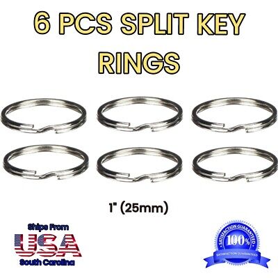 6 PCS Split Key Rings 1" (25mm) Secure Keychain Items Split Ring | eBay