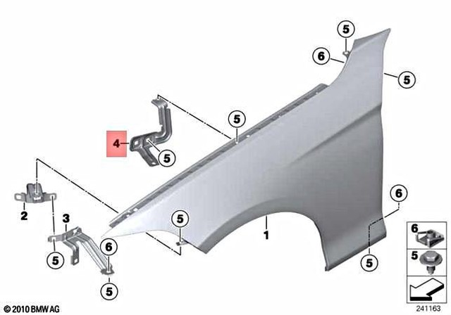 BMW 41358066939 Genuine OEM Fender Center Bracket for sale online | eBay