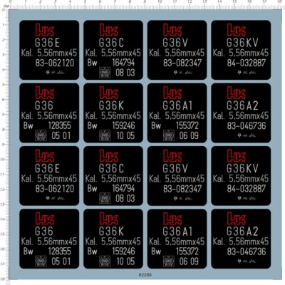 Super Detail Up German H&K G36 Markings Logo Model kit Water Slide ...