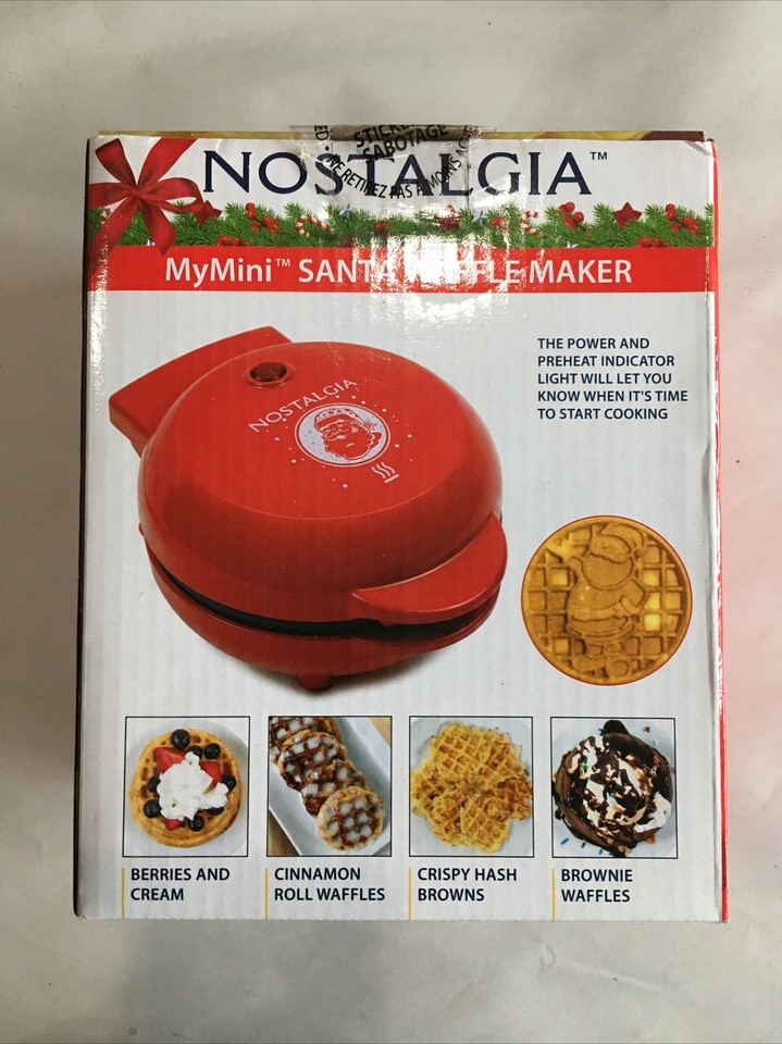 Nostalgia Mini Santa Waffle Maker NIB Non Stick Easy Clean | eBay