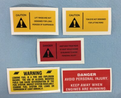 5-pack Boat Vessel Marine Safety Warning Decal Sticker Set | eBay UK