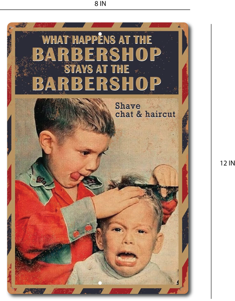 TIN SIGN Shaving Parlor Barber Shop Cottage Razor Shave Rustic Vintage ...