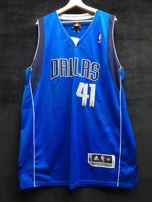#41 Dirk Nowitzki Dallas Mavericks NBA Jersey Adidas Players Cut L+2 ...