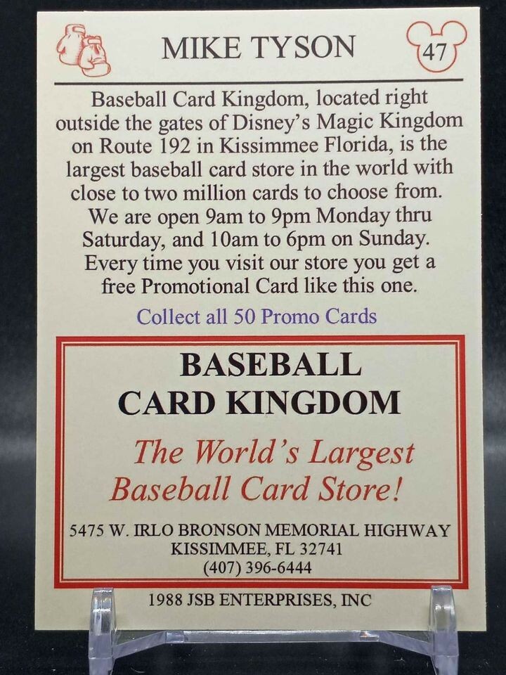 Mike Tyson 1988 Baseball Card Kingdom Boxing | eBay