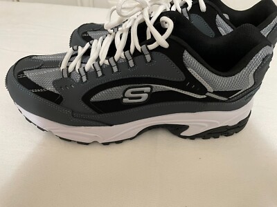 Men's Skecher Stamina Nuovo Cutback Shoes (Dark Gray/Black/White) US ...