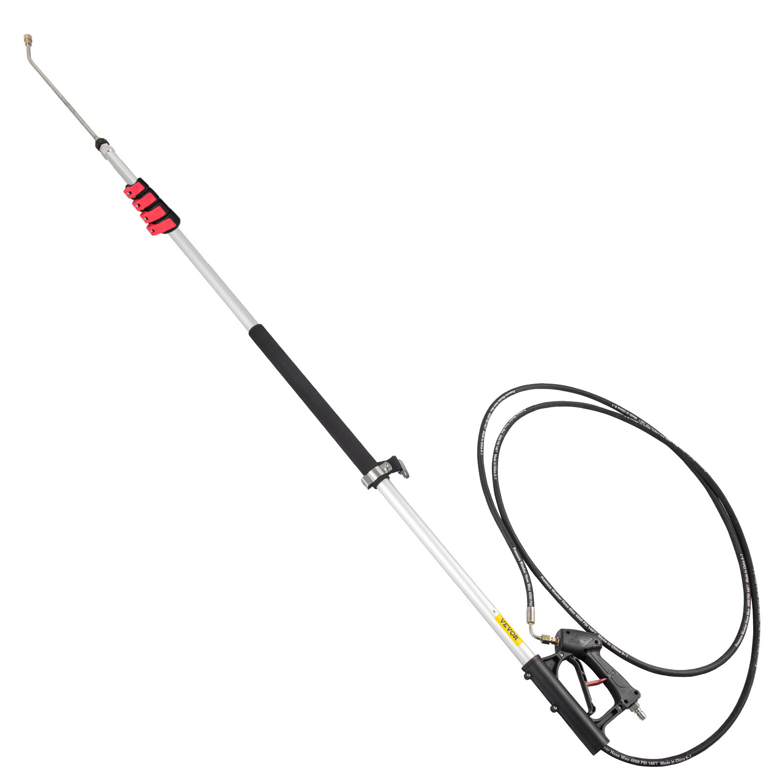 VEVOR High Pressure Washer Lance Kit Telescopic Wand 20ft w/ 5 Nozzles ...