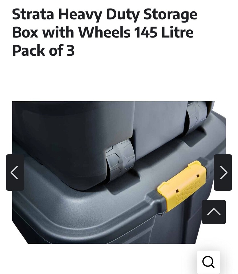 2 Storage Box with Wheels and Lids Strata 145litre Plastic Heavy Duty great | eBay UK