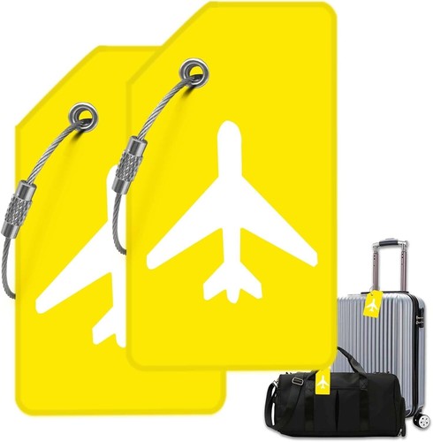 Luggage Tag - Travel Essentials Accessories for Suitcases 2pcs, Yellow ...