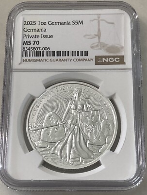 2025 Germania Mint Lady Germania 1 oz Silver Coin NGC MS 70 | eBay