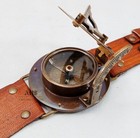 Sun Dial Leather Watch Compass Wrist Band Hiking Antique Style Vintage ...