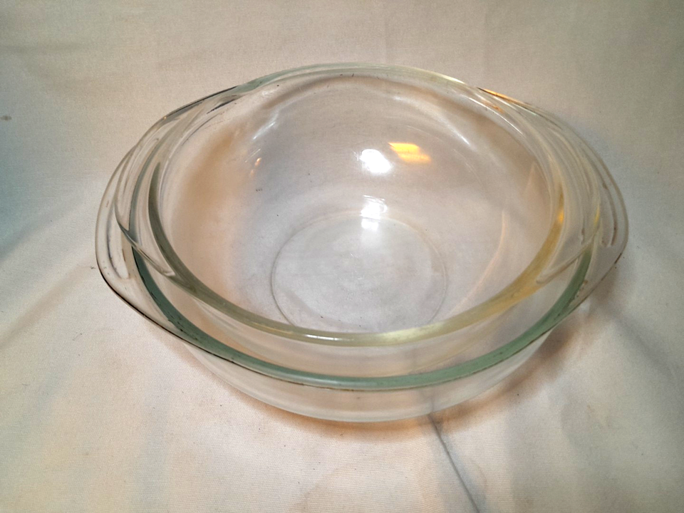 Vintage PYREX 024 & 023 Clear Glass Nesting Casserole Bowl Set 2qt, 1 ...