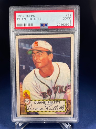 1952 Topps Baseball Card Duane Pillette #82 St. Louis Browns PSA 2 | eBay
