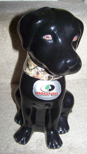 Black Labrador Retriever figurine statue coin bank ceramic Lab 9.5 ...