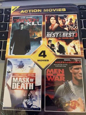4 Action Movies DVD: Driven to Kill, Mask of Death, Men of War, Best of the Bes | eBay