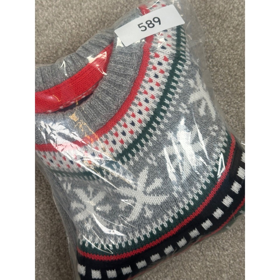 American Eagle Fair Isle Sweater Red Holiday Snowflake Pattern Women's ...