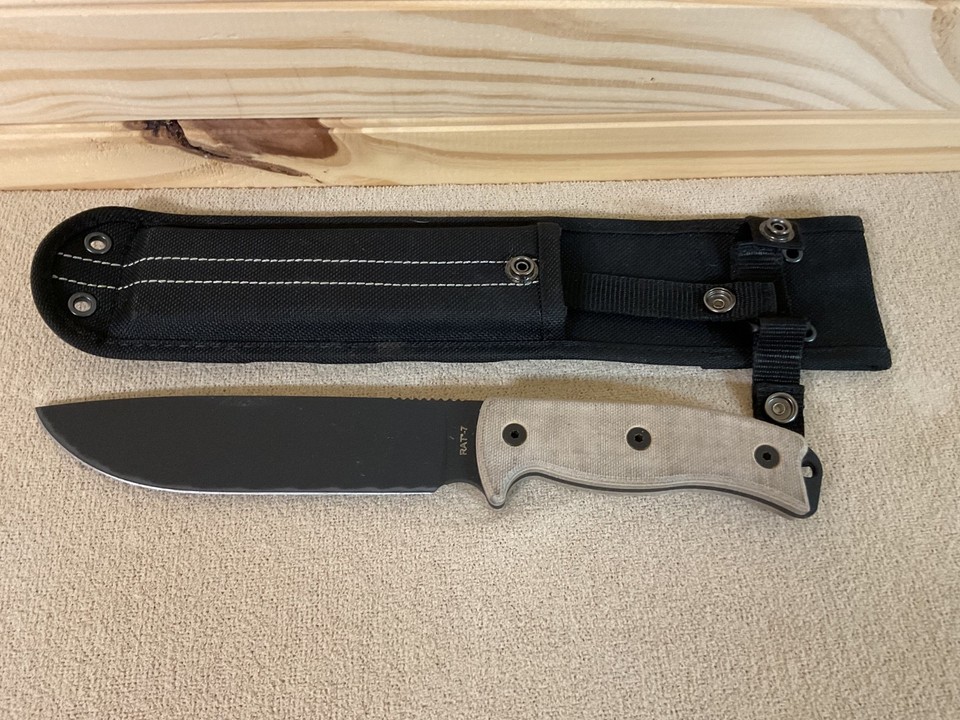 Ontario Knife Company OKC RAT-7 Fixed Blade Knife Micarta Handle and ...