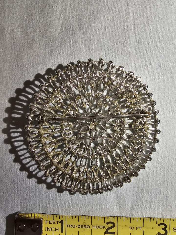 Vintage Sarah Coventry Filigree Brooch, Silver Toned "Silvery Mist ...