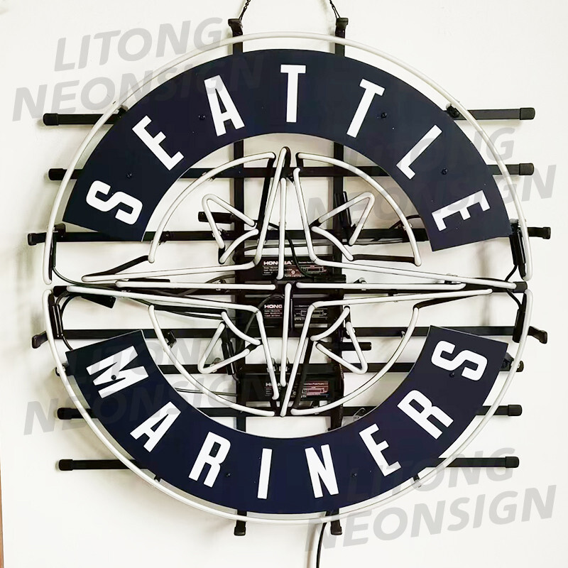 Seattle Mariners Baseball 24"x24" Neon Light Sign Lamp With HD Vivid ...