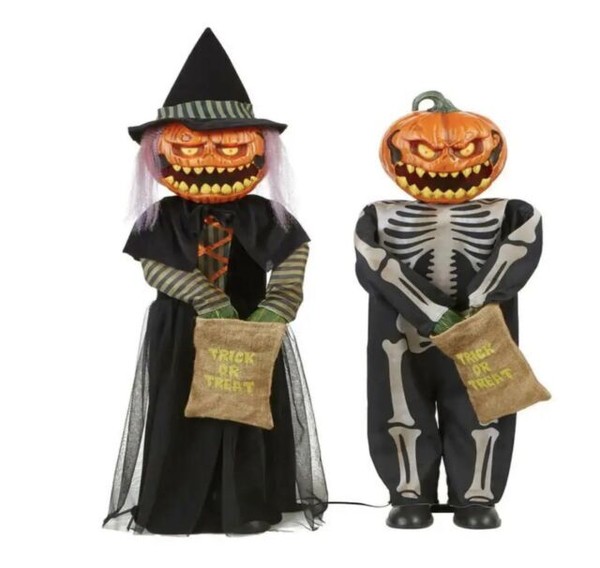 Home Accents Holiday Halloween Animated LED Pumpkin Twins 3ft ...